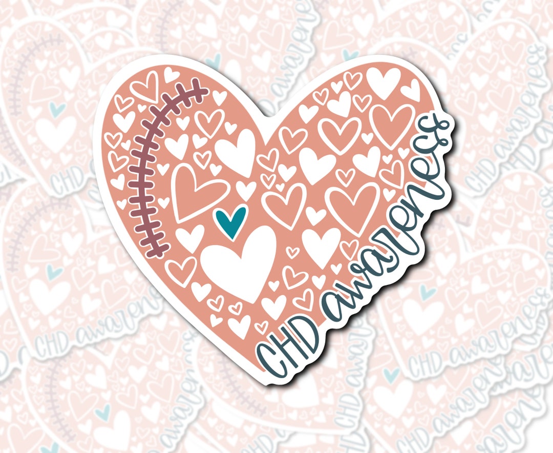 Colorful Congenital Heart Defect Awareness Sticker. Unique CHD Decal ...