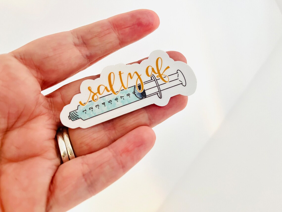 Funny Saline Flush Vinyl Sticker. Stocking Stuffer. Gift for - Etsy