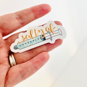 Funny Saline Flush Vinyl Sticker. Stocking Stuffer. Gift for Nurse ...