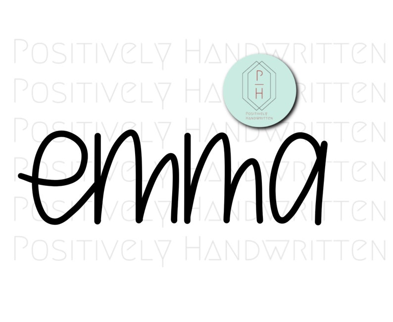 Handwritten, Hand-lettered Names- Emma Bundle | PNG Cut Files for ...