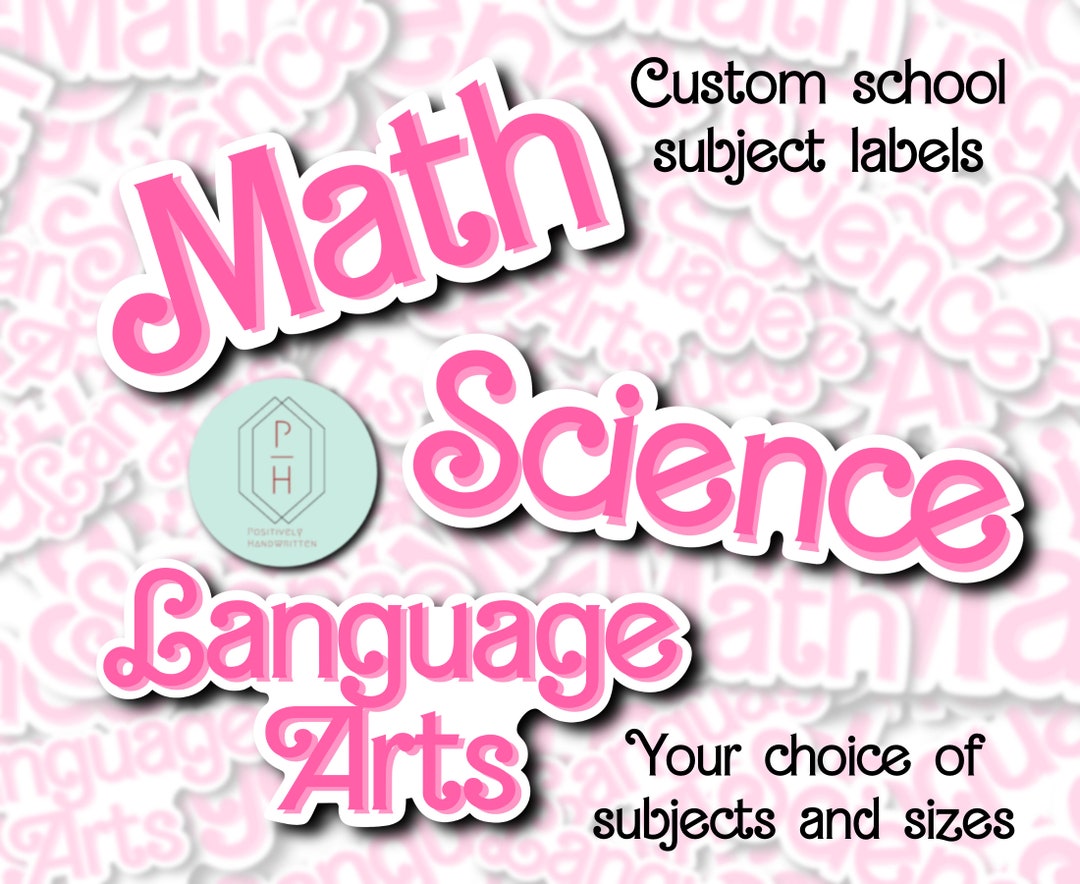 Doll Font Custom School Subject Label Stickers for Notebooks - Etsy