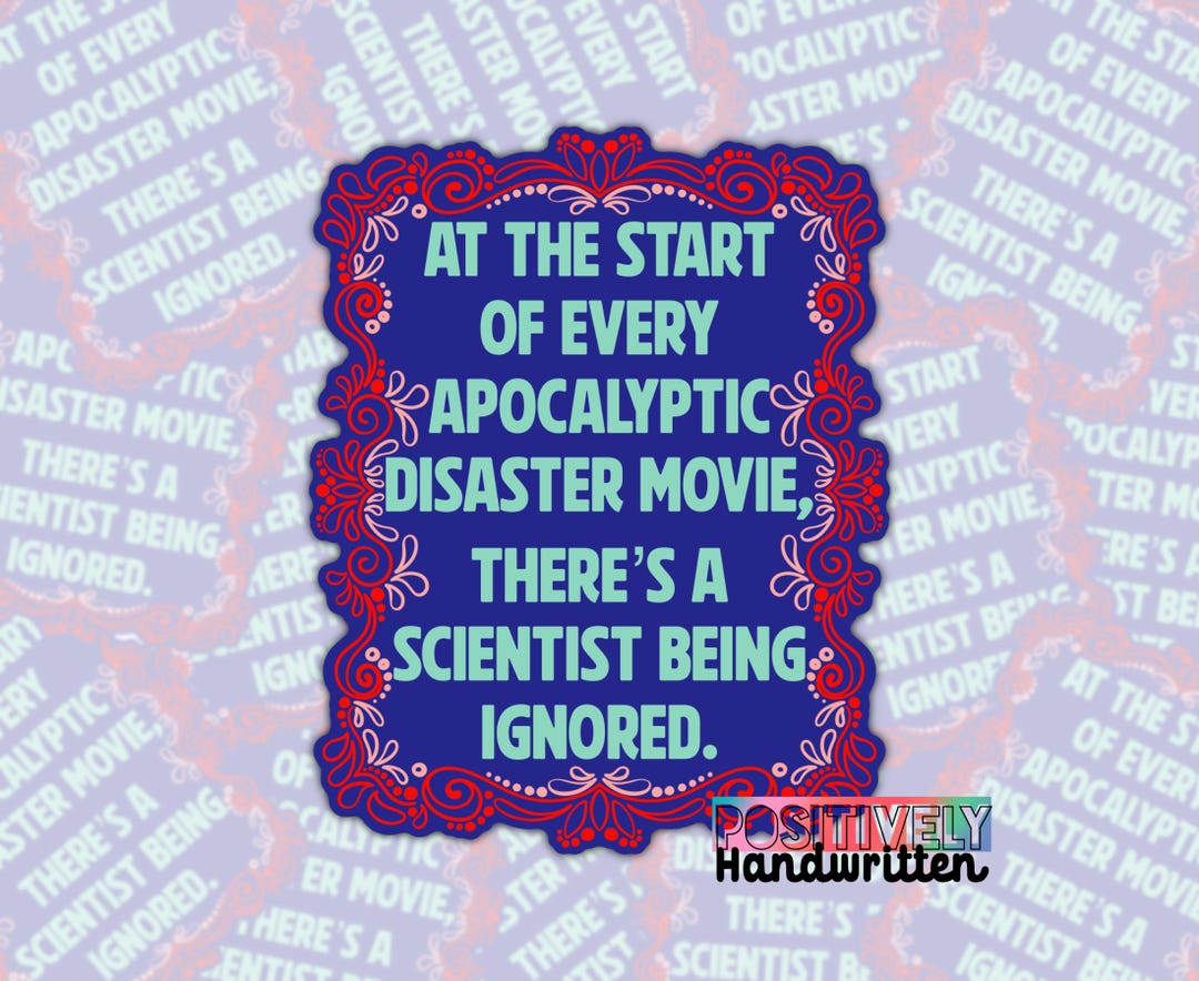 Apocalyptic Disaster Movie Scientist Sticker - Water-resistant Decal - Etsy