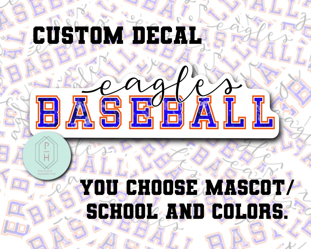 Custom Baseball School Mascot Decal Matte or Weather - Etsy