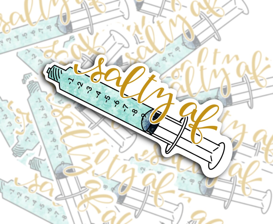 Funny Saline Flush Vinyl Sticker. Stocking Stuffer. Gift for - Etsy