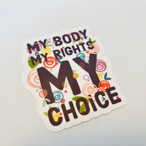 My Body, My Rights, My Choice Decal | Weather Resistant Sticker | Retro ...