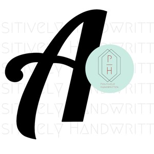 Split Floral Modern Script Monogram Alphabet Letter A Bundle PNG Cut ...
