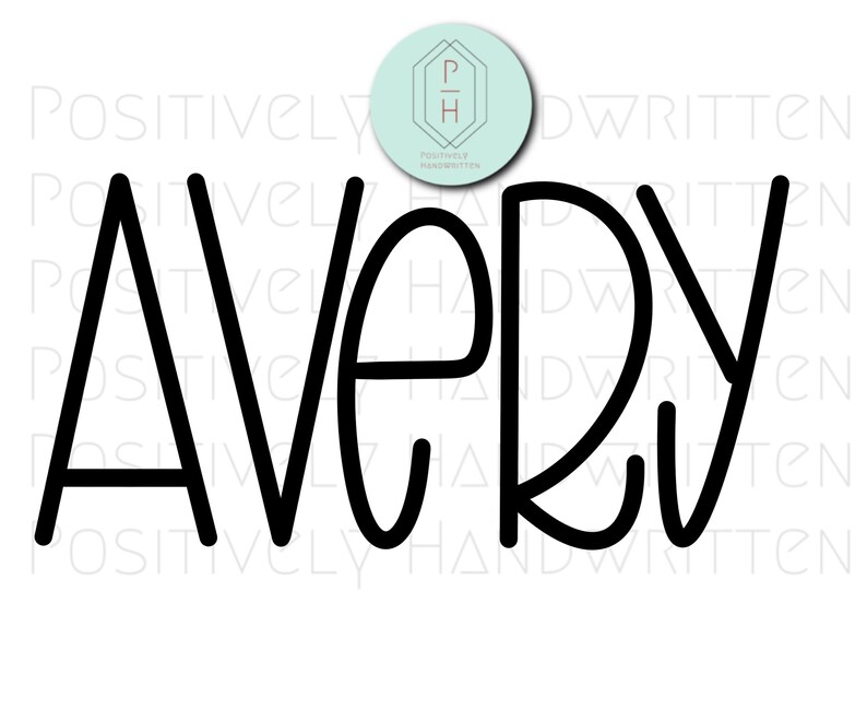 Handwritten, Hand-lettered Names- Avery Bundle | PNG Cut Files for ...