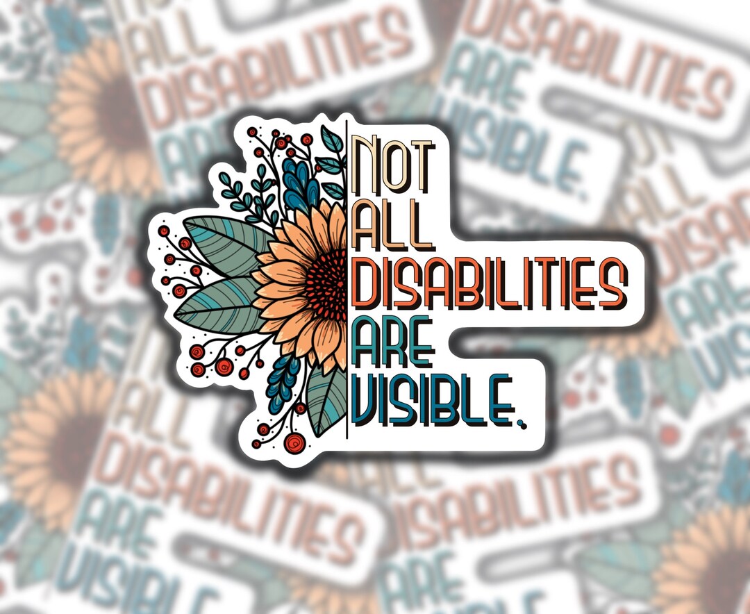 Floral Disability Awareness Sticker: Water Resistant Decal - Etsy