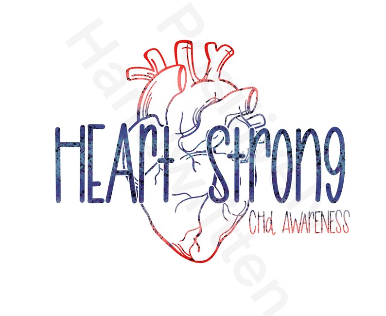 Congenital Heart Defect Awareness. CHD Art. Anatomical Heart - Etsy