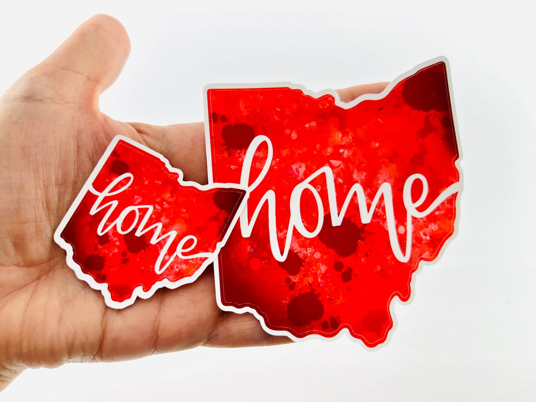 Ohio State Outline Decal. Home. Red. Hand-lettered. Buckeye State ...