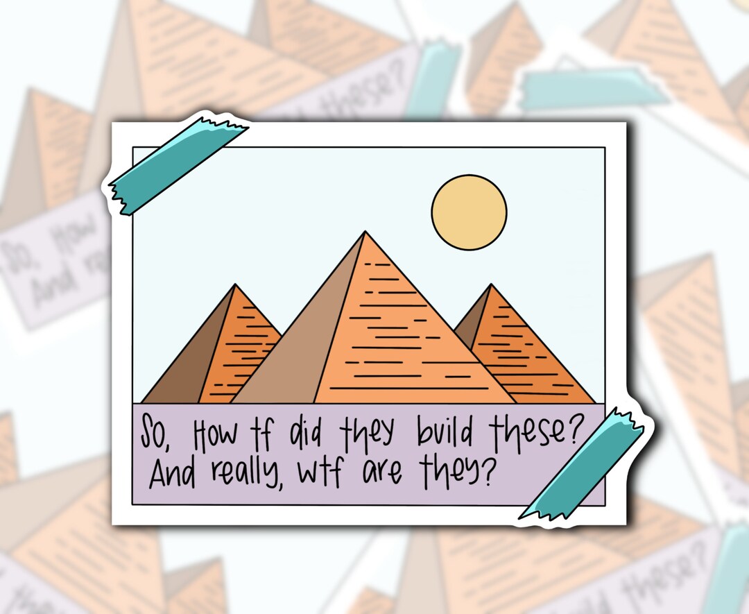 Great Pyramids Water Bottle Sticker. Funny Ancient Alien Theory Decal ...