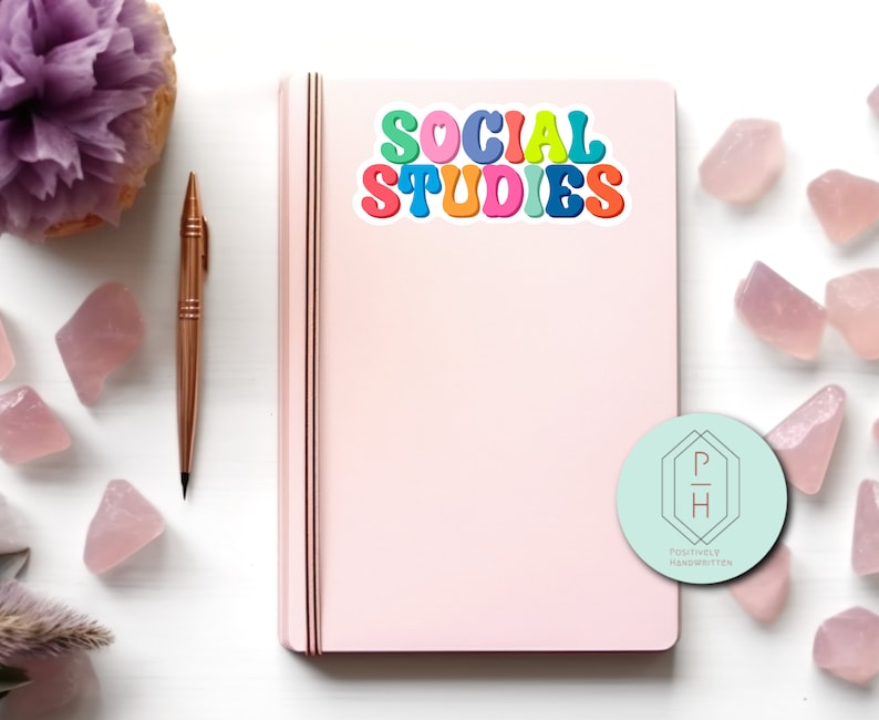 Personalized School Subject Label Stickers: Retro Bright Colors - Etsy