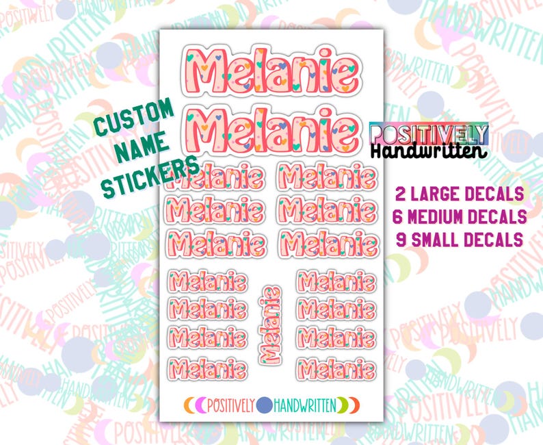 Personalized Name Stickers: Green School & Water Bottle Decals for ...