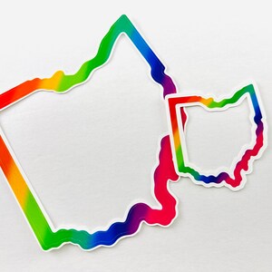 Ohio State Outline. Rainbow. Vinyl Die Cut Bumper Sticker - Etsy
