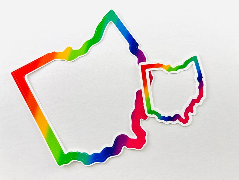 Ohio State Outline. Rainbow. Vinyl Die Cut Bumper Sticker - Etsy