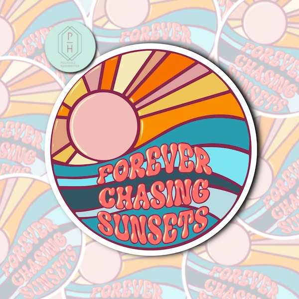 Retro Sun and Ocean Sticker - Etsy