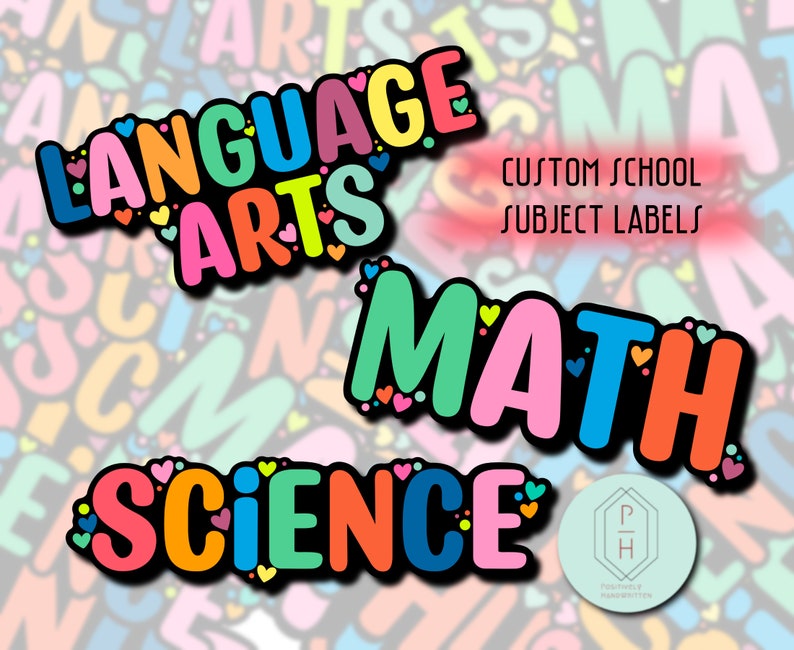 Custom School Subject Label Stickers: Personalized Notebook Decals - Etsy
