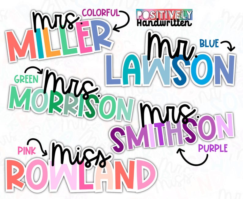 Personalized Teacher Name Stickers: Colorful Water Bottle & Laptop ...