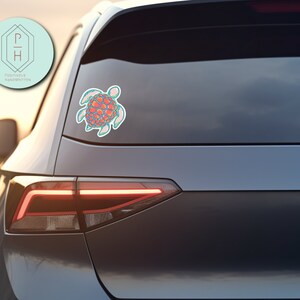 Sea Turtle Decal | Beach Vacation Cup Decor | Bumper Sticker, Water ...