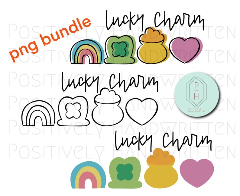 Lucky Charm PNG Bundle. 3 St. Patricks Day Designs for - Etsy