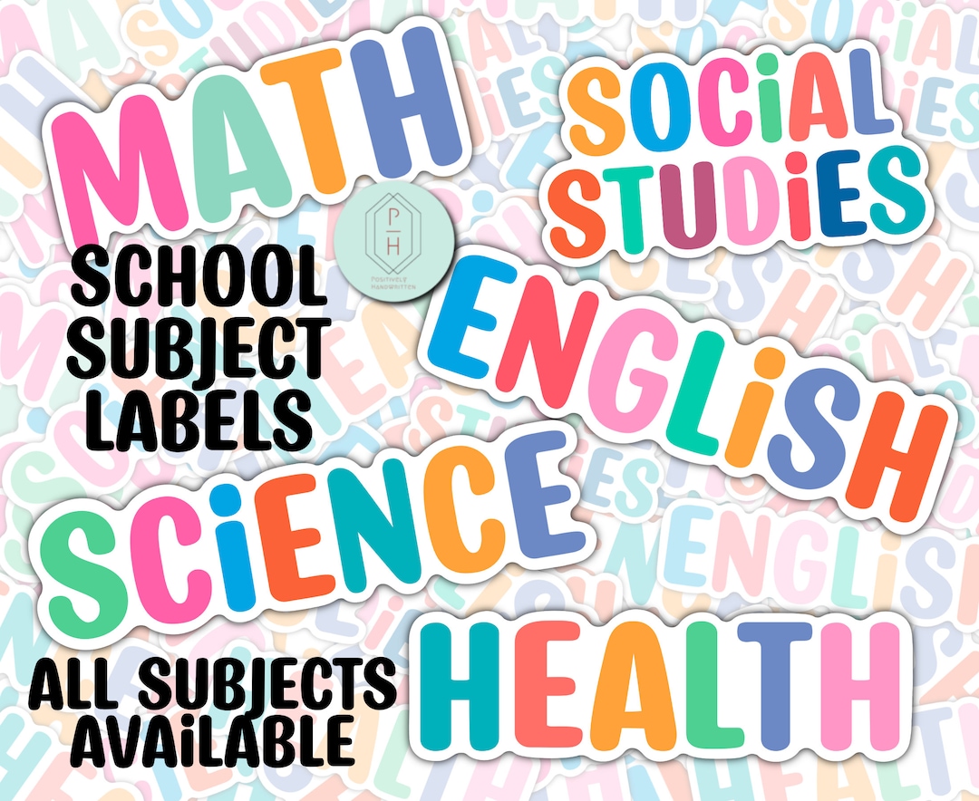 Custom School Subject Label Stickers: Personalized Back to School ...
