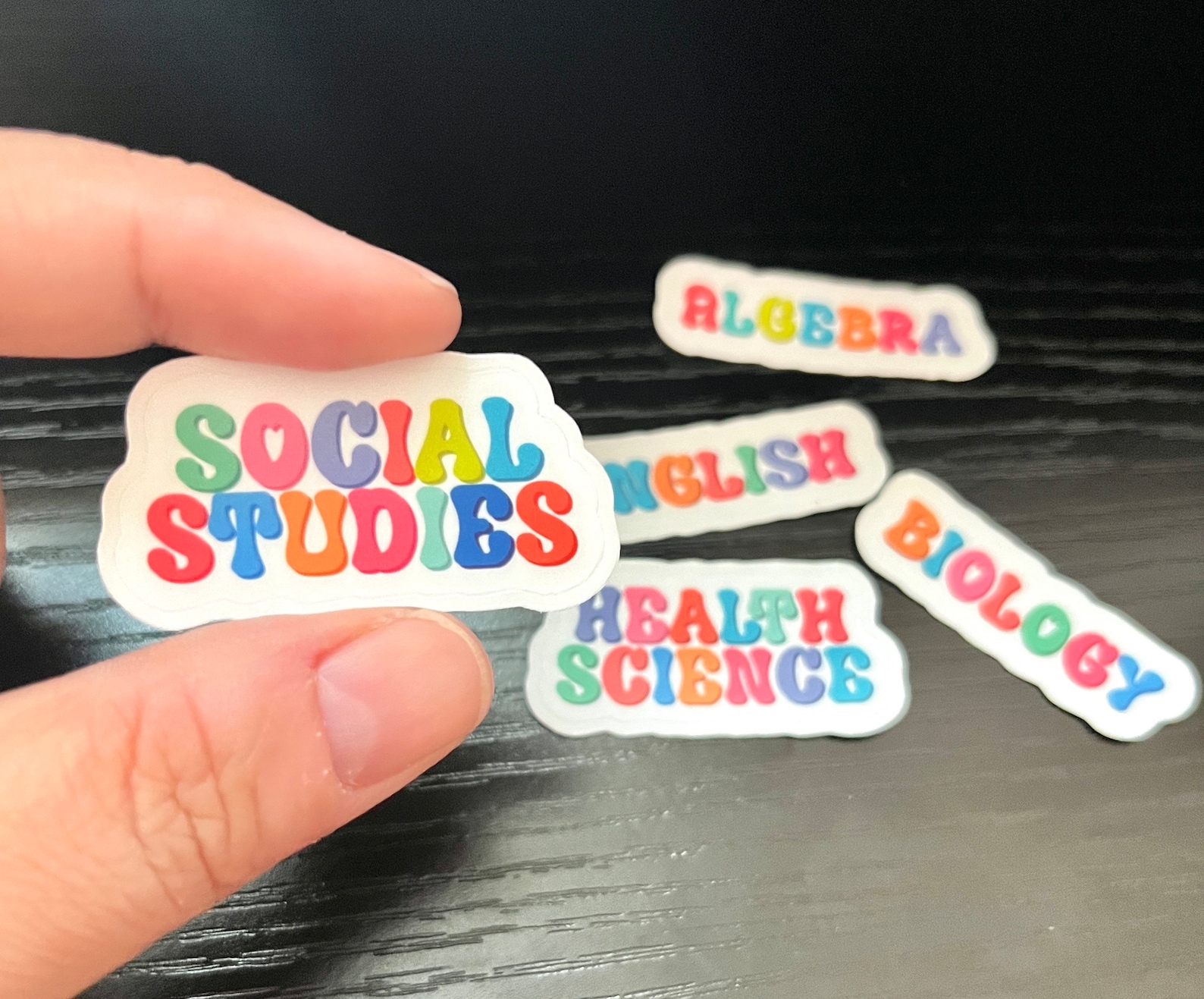 Personalized School Subject Label Stickers: Retro Bright Colors - Etsy