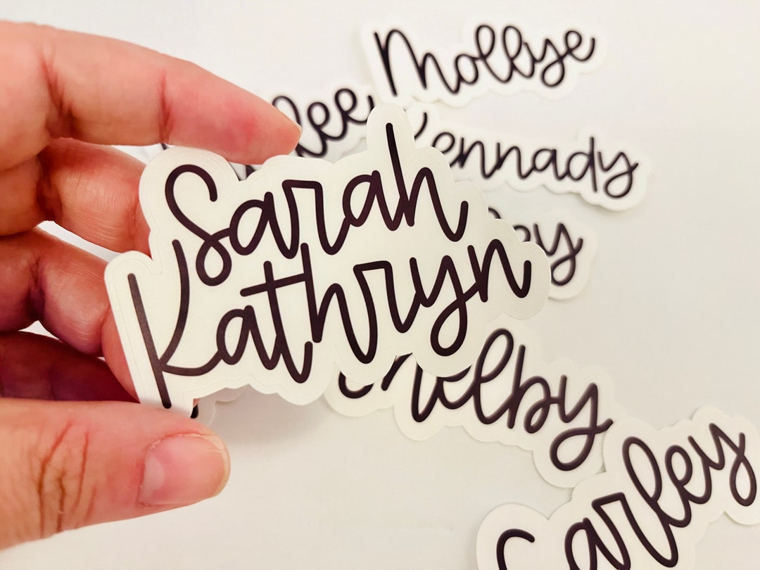 Custom Cursive Name Sticker: Personalized Water Bottle Label - Etsy