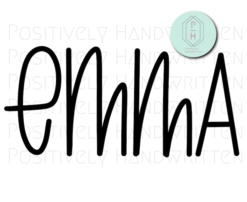 Handwritten, Hand-lettered Names- Emma Bundle | PNG Cut Files for ...