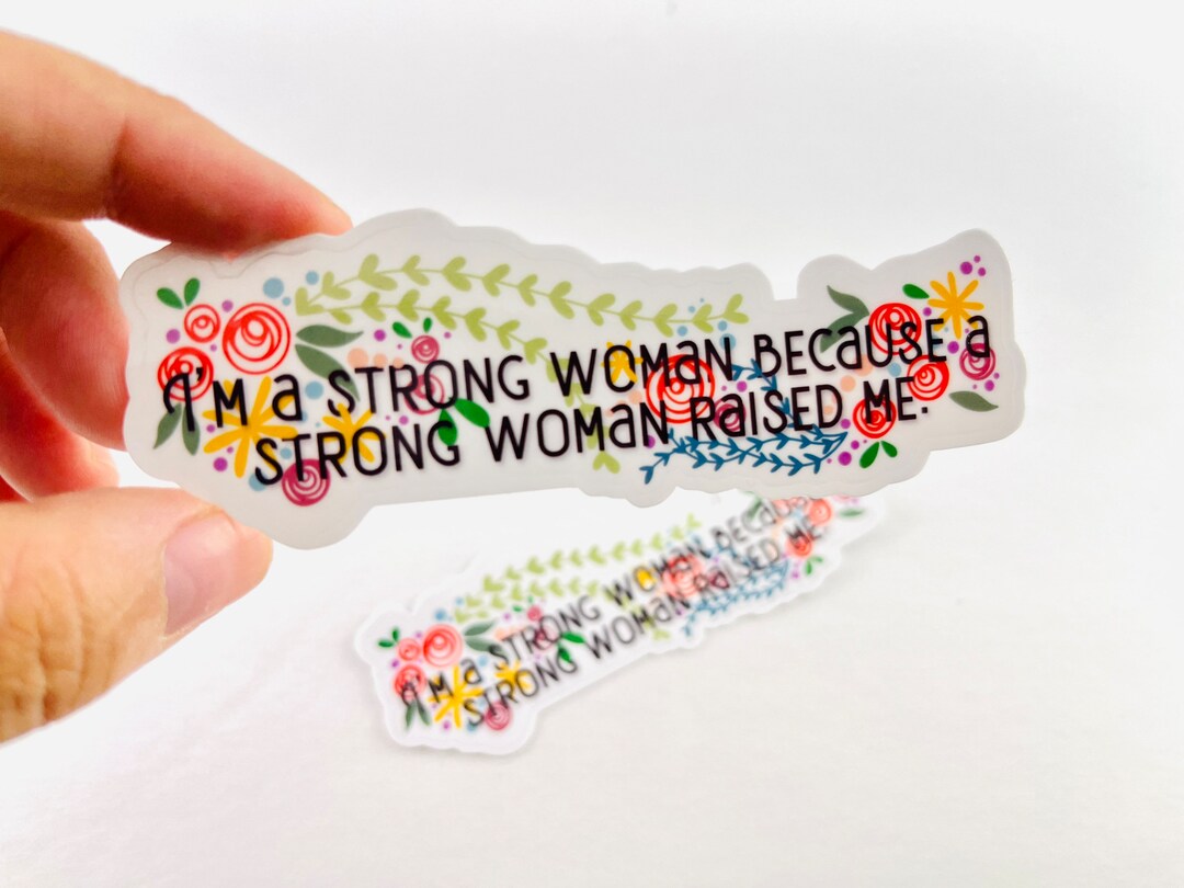 Strong Woman Floral Sticker - Feminist Water Bottle Decal - Etsy