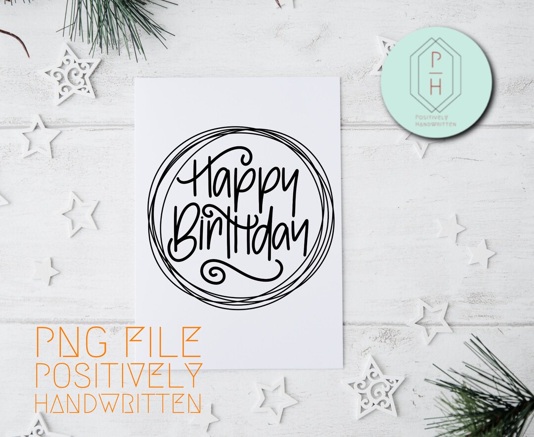 Happy Birthday. Unique Birthday Design. PNG Instant Download for ...