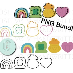 Lucky Charm. PNG Bundle. 4 Colorful St. Patricks Day Design for Party ...