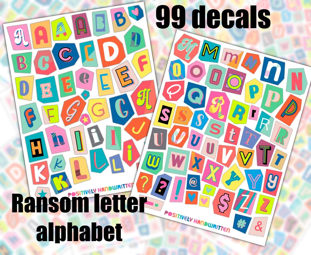 Burn Book, Ransom Note Decals | Set of 99 Stickers | Colorful School ...