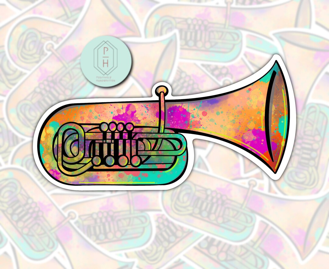 Baritone Horn Decal | Marching Band Gift | Trendy Sticker | Decal ...