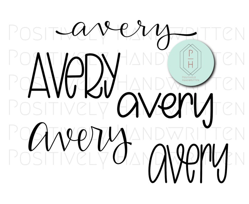 Handwritten, Hand-lettered Names- Avery Bundle | PNG Cut Files for ...