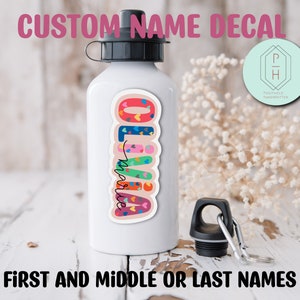 Custom Name Stickers | First and Middle, Last Names | Hearts Water ...