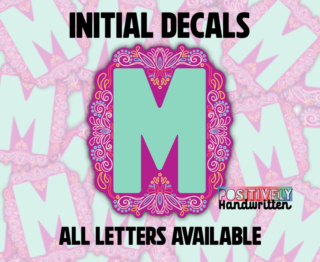 Unique Initial M Sticker. Letter M Monogram Decal. for Hydroflask ...