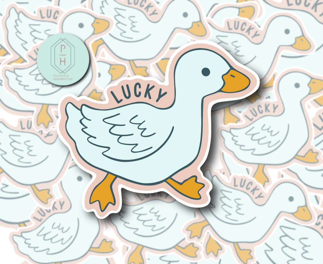 Lucky Duck Sticker. Laptop Decal. Hydroflask, Water Bottle or Bumper ...