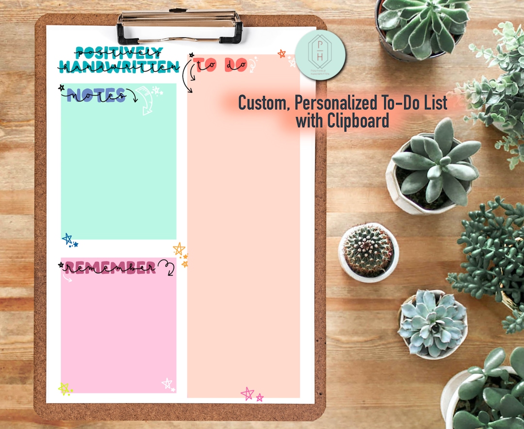 Personalized to Do List, Planner With Clipboard to Do List Refill ...