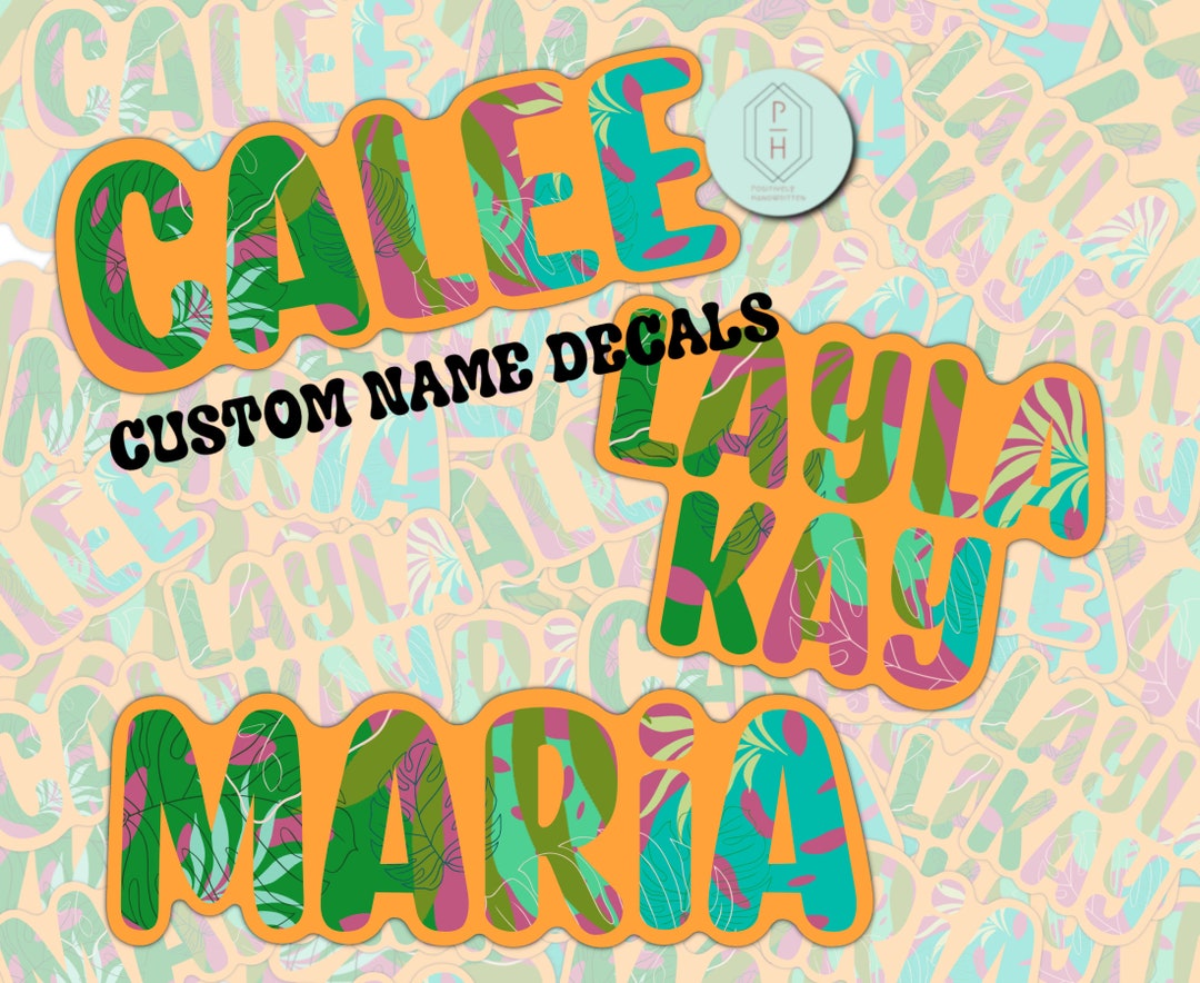 Plant Themed, Custom Name Stickers | First and Middle, Last Names ...
