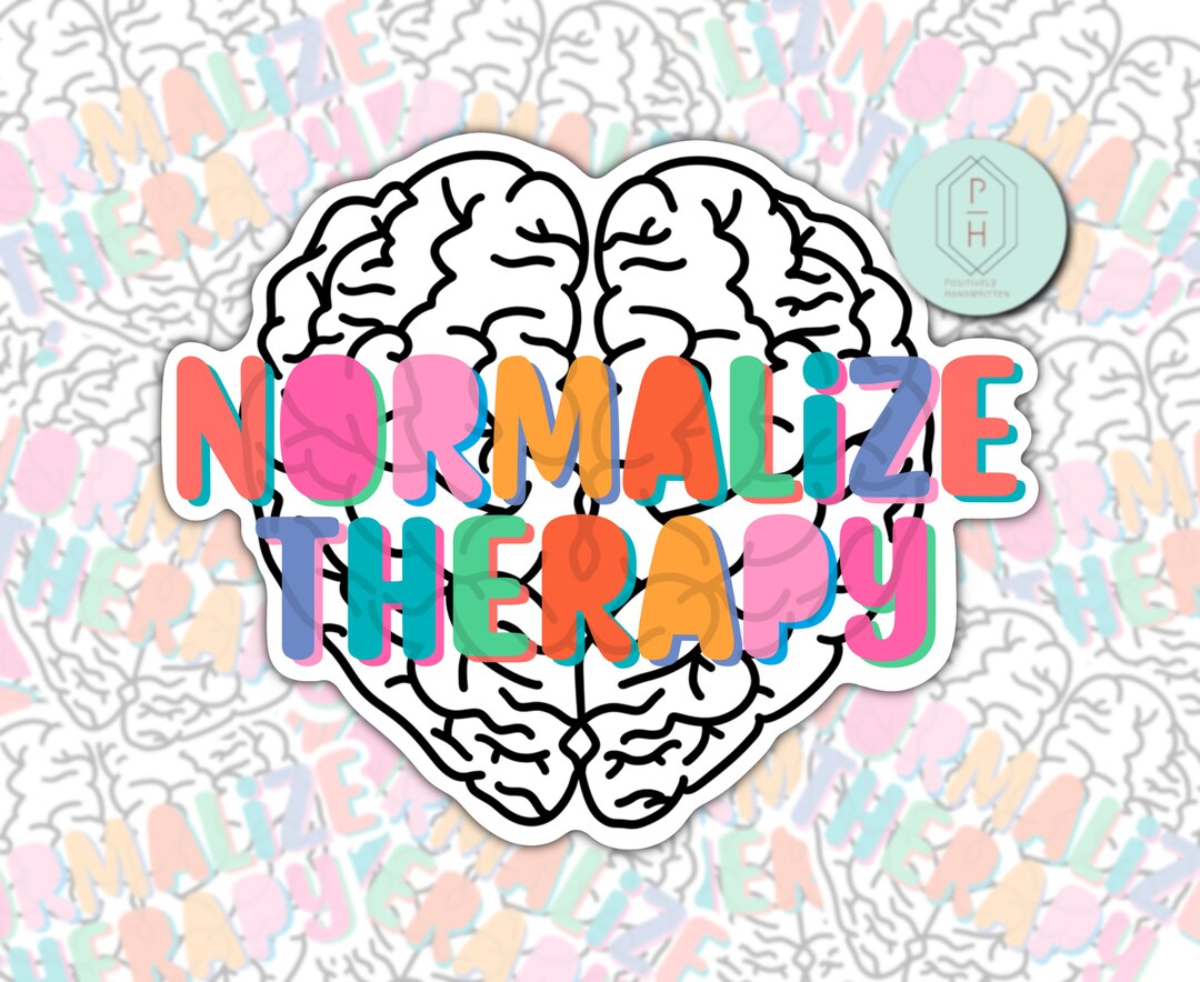Normalize Therapy Sticker: Mental Health Decal for Laptop, Car ...