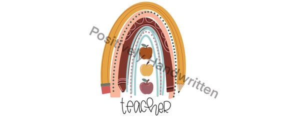 Boho Rainbow Teacher T Shirt Design Digital Download. PNG. - Etsy