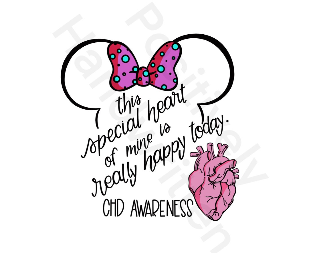 CHD Awareness PNG: Anatomical Heart, Mouse Ears, Inspirational Quote ...