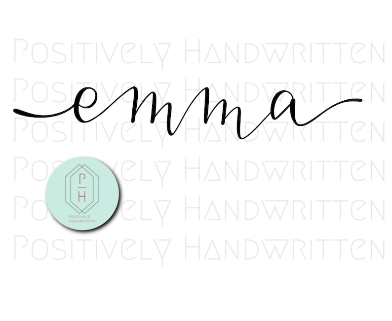 Handwritten, Hand-lettered Names- Emma Bundle | PNG Cut Files for ...