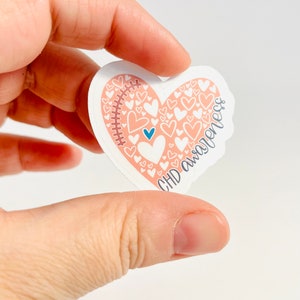 Colorful Congenital Heart Defect Awareness Sticker. Unique CHD Decal ...