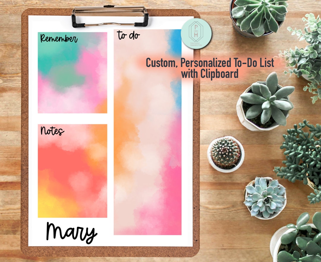 Personalized to Do List, Planner With Clipboard to Do List Refill ...