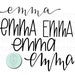 Handwritten, Hand-lettered Names- Emma Bundle | PNG Cut Files for ...