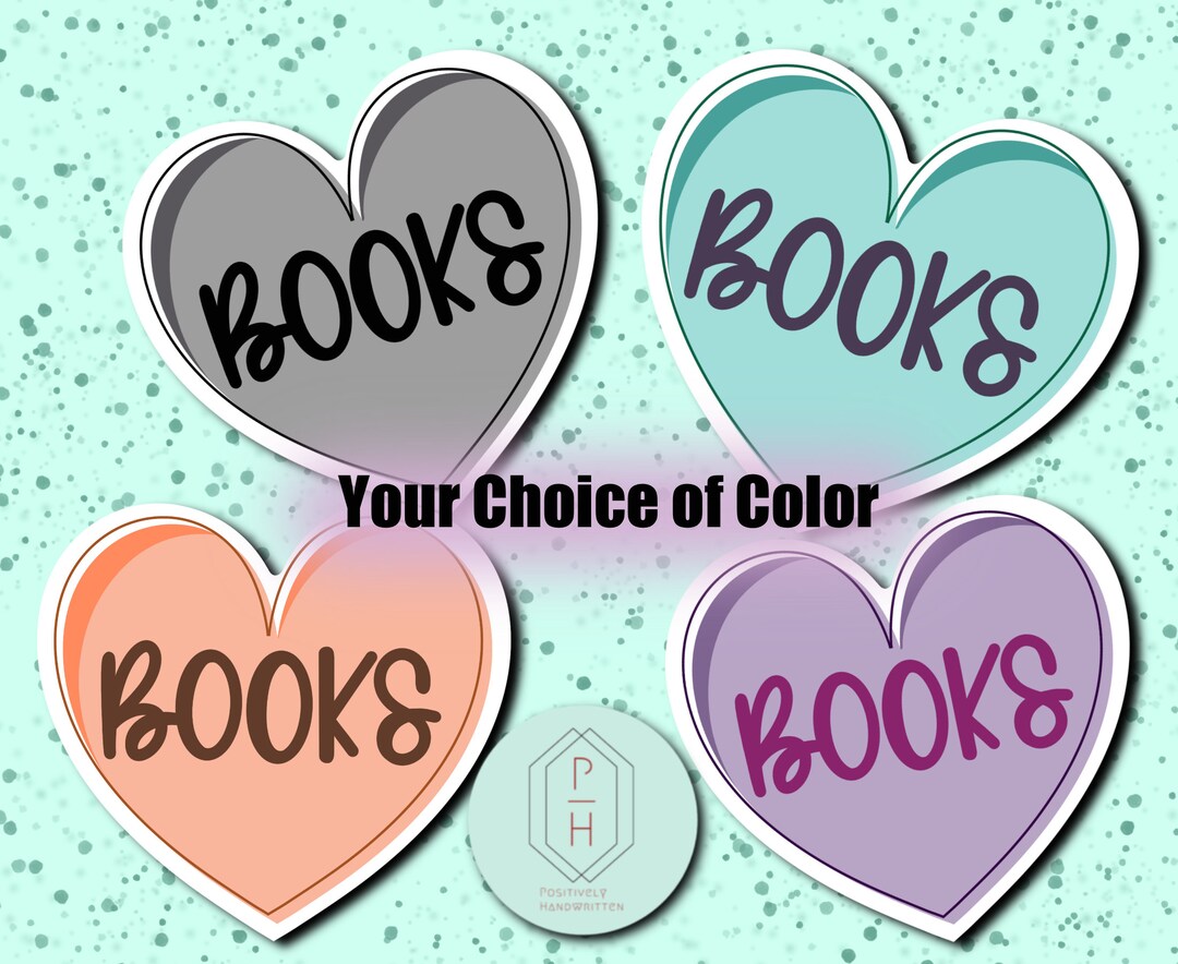 I Love Books Heart Sticker | Water Bottle, Laptop Decal - Etsy