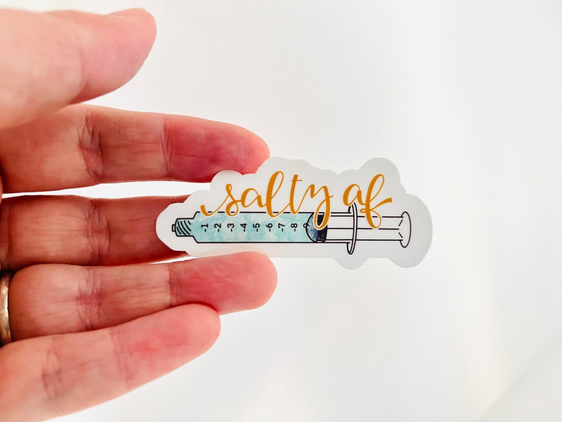 Funny Saline Flush Vinyl Sticker. Stocking Stuffer. Gift for - Etsy