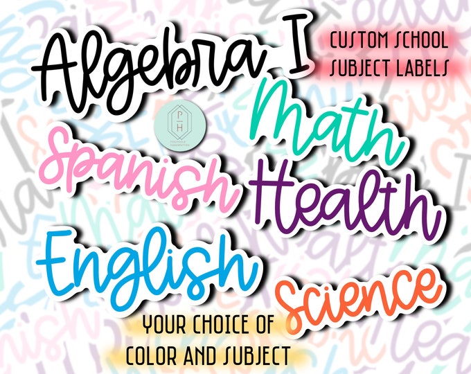 Customisable School Notebook Subject Labels Back to School Organisation ...