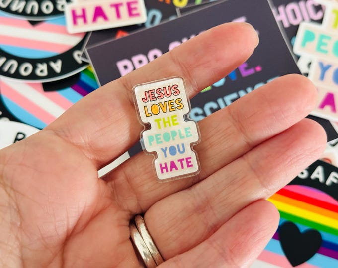 Jesus Loves | Lapel Pin | LGBTQ+ Badge, Brooch | Pride | Ally | Gay ...